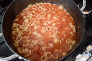Tomato Brothy Pasta with Beans recipe from Lucy Loves Food Blog